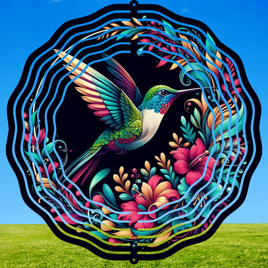 Hummingbird Sublimation Design Png, Wind Spinner, Door Hanger, Glass ...