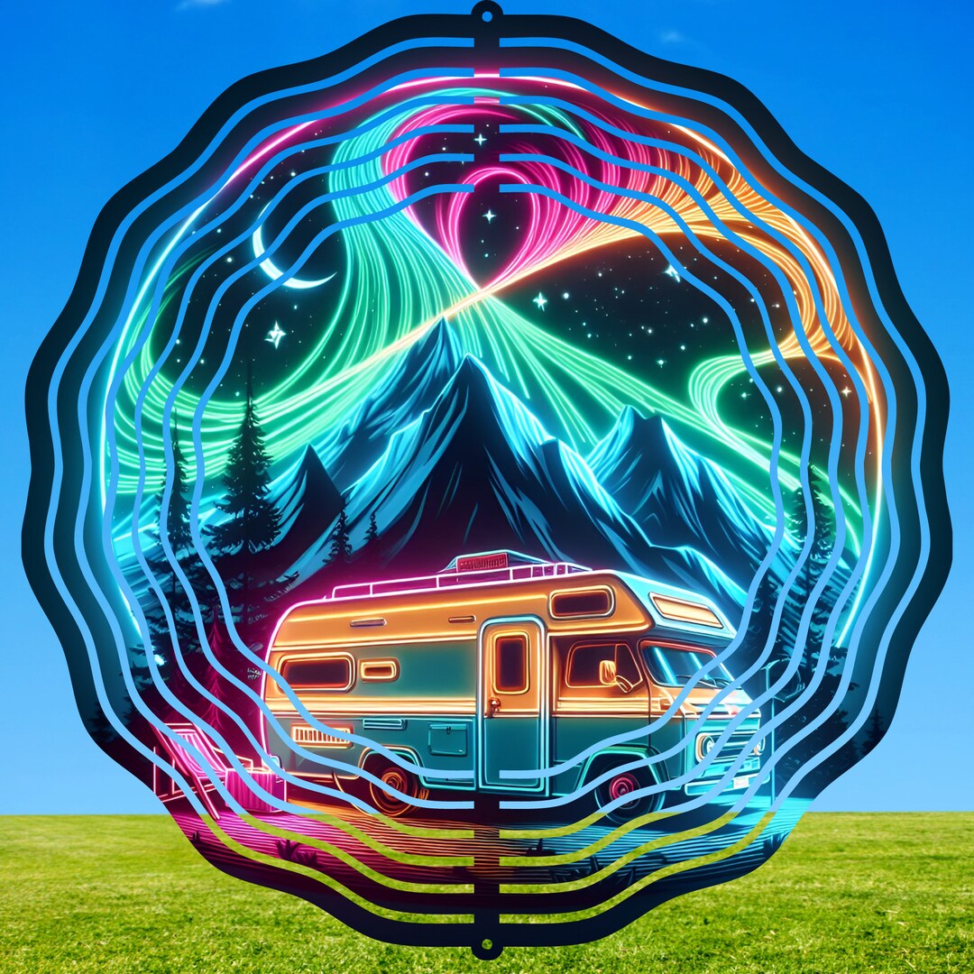 Northern Lights RV Sublimation Design Png, RV Camping Wind Spinner Png ...