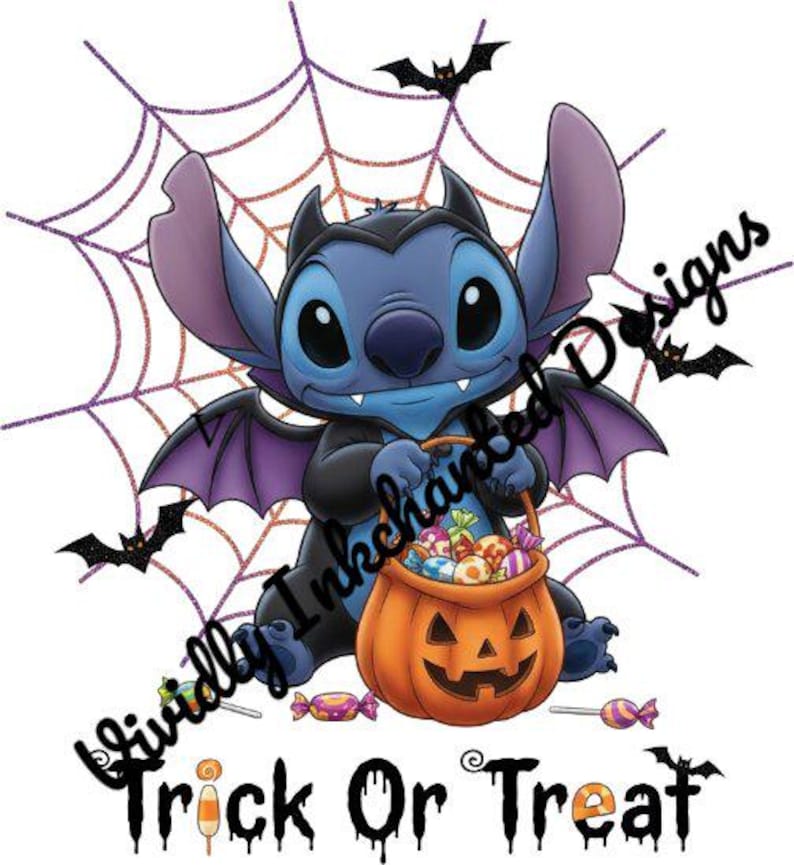 Halloween Stitch Vampire Clipart: Spider Web (PNG, Sublimation) Trick ...