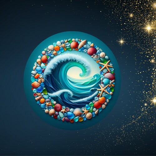 Ocean Wave Wind Spinner Png, Ocean Sublimation File, Seashells Png ...