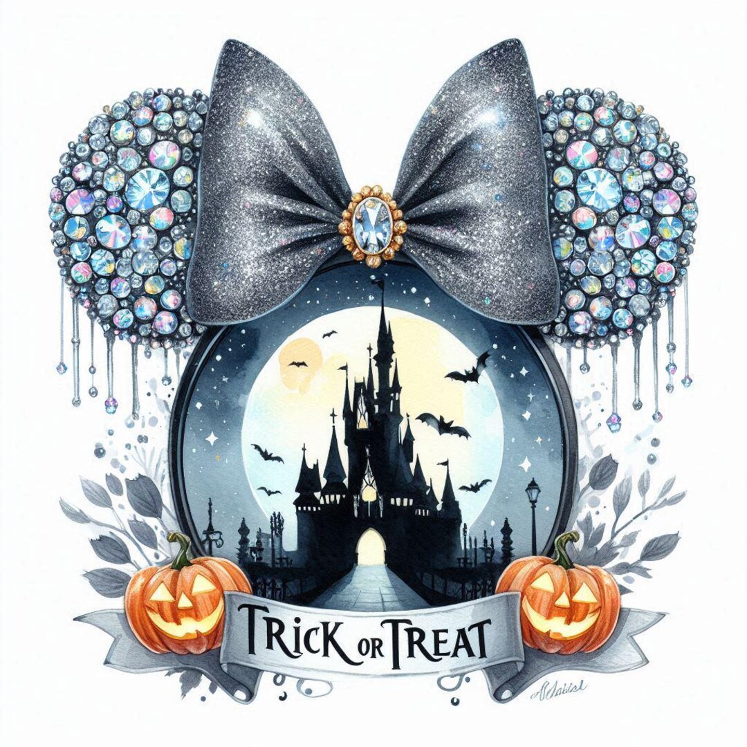 Minnie Mouse Ears Halloween Png, Sublimation Ong Design, Treat Bag Png ...