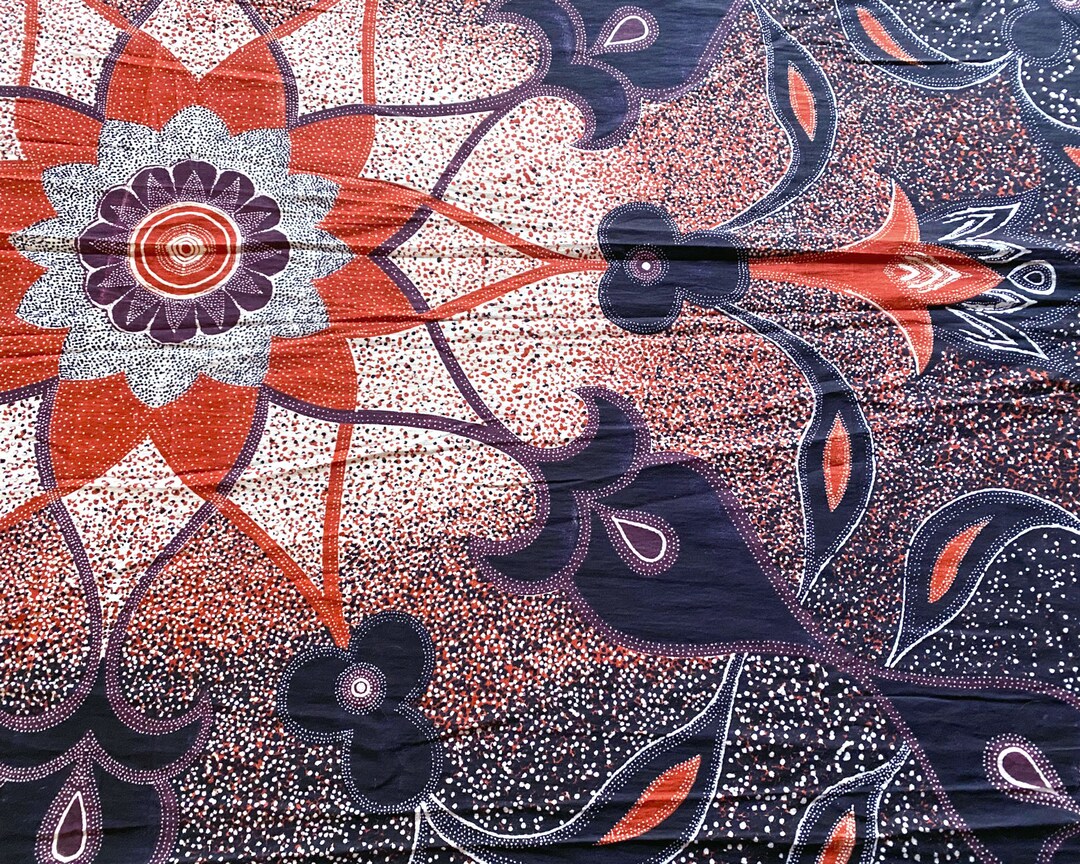 African Kanga Fabric, Vintage Dutch Wax Cotton Fabric, 47 X 70 Inches ...