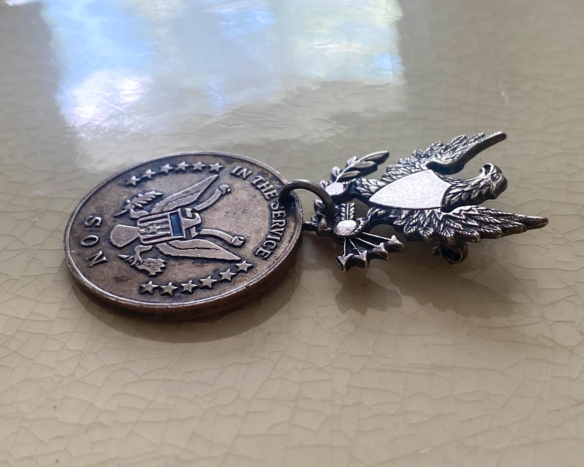WWII Mother-son Pin, Vintage Sterling Silver U.S. Military Brooch by ...