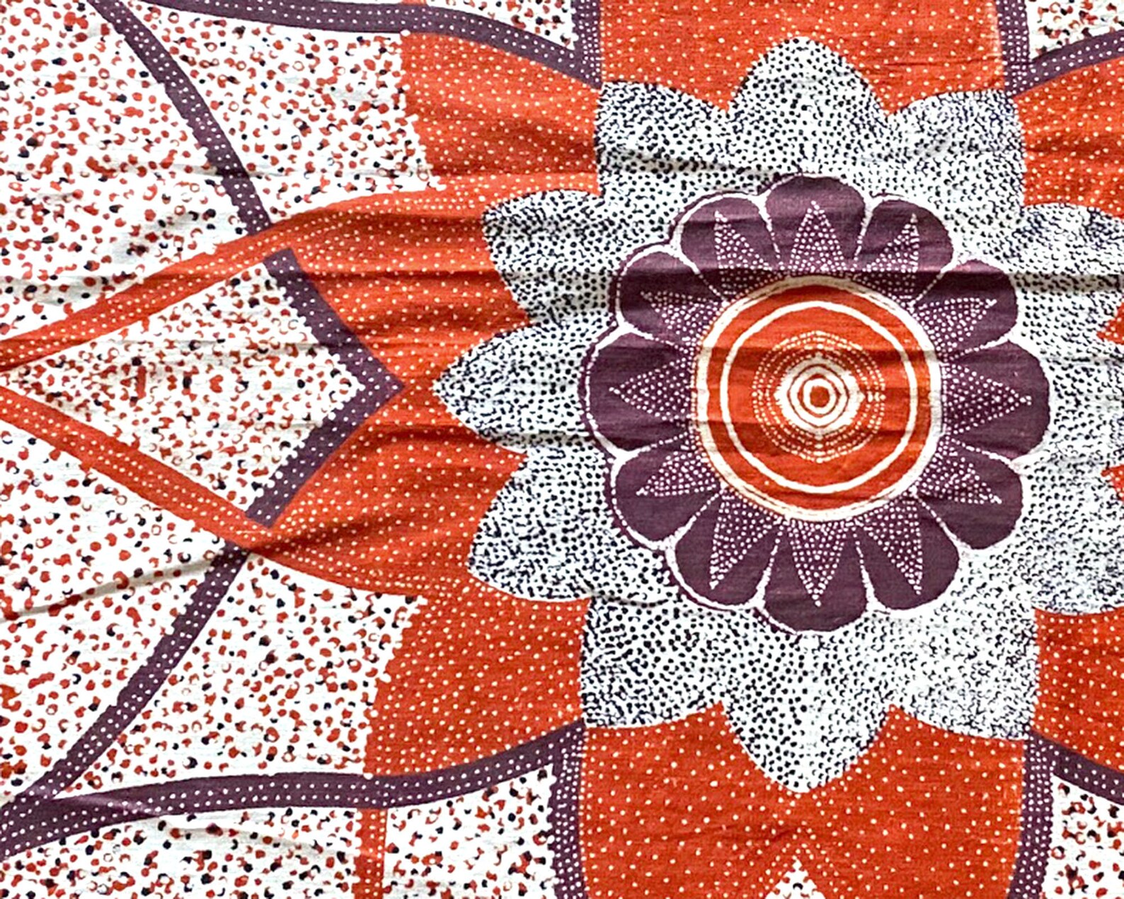 African Kanga Fabric, Vintage Dutch Wax Cotton Fabric, 47 X 70 Inches ...