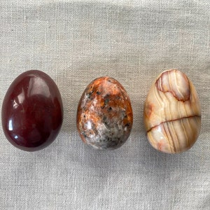 Natural Stone Eggs, Vintage Polished Stone Easter Eggs, Onyx, Granite ...