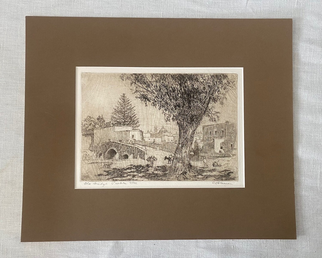 Charles K. Gleeson Etching, 1910s Antique Print, Mexican Landscape "old ...