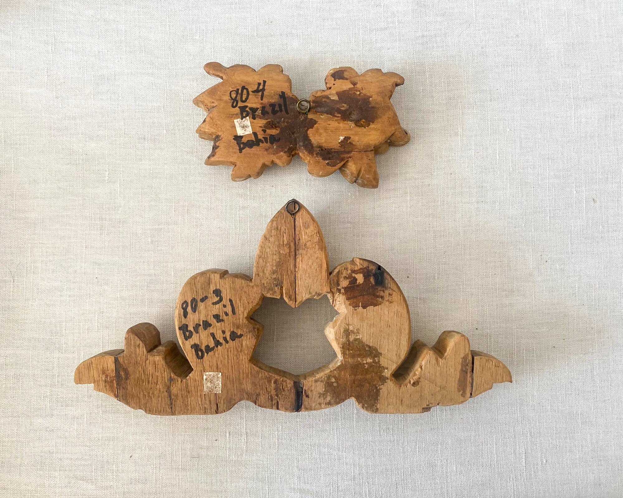 Baroque Wood Carvings, Two Antique Brazilian Carved Wood Architectural ...