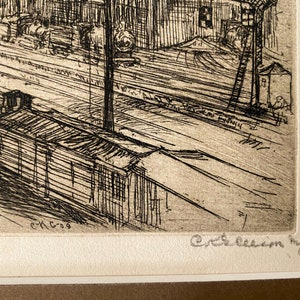 Charles K. Gleeson Etching, 1910s Antique Print, Industrial Paris "le ...
