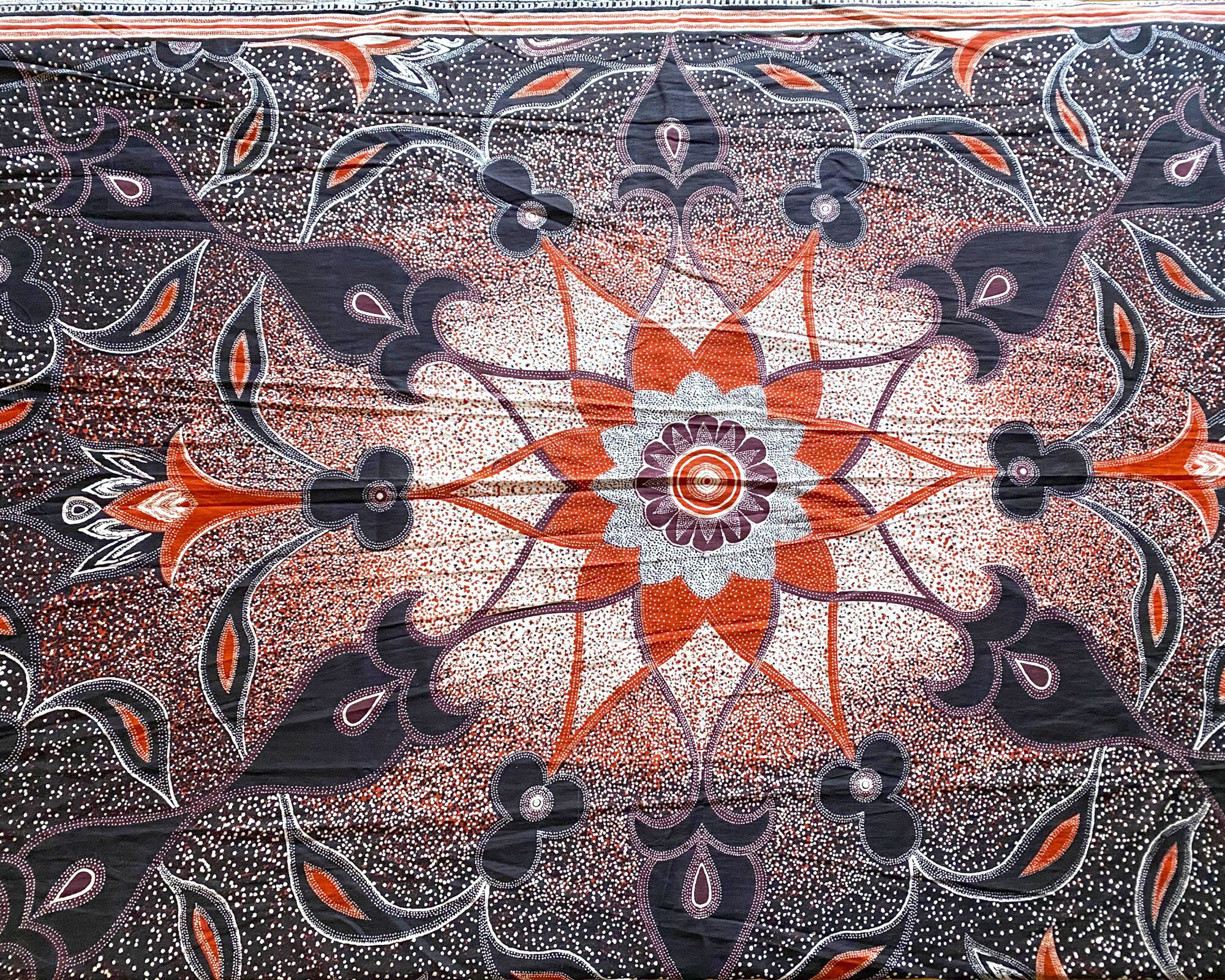 African Kanga Fabric, Vintage Dutch Wax Cotton Fabric, 47 X 70 Inches ...