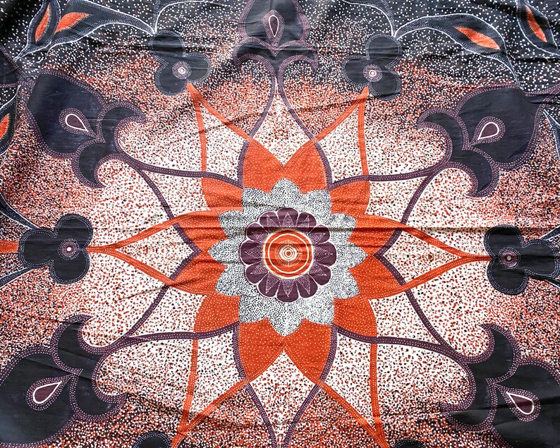 African Kanga Fabric, Vintage Dutch Wax Cotton Fabric, 47 X 70 Inches ...