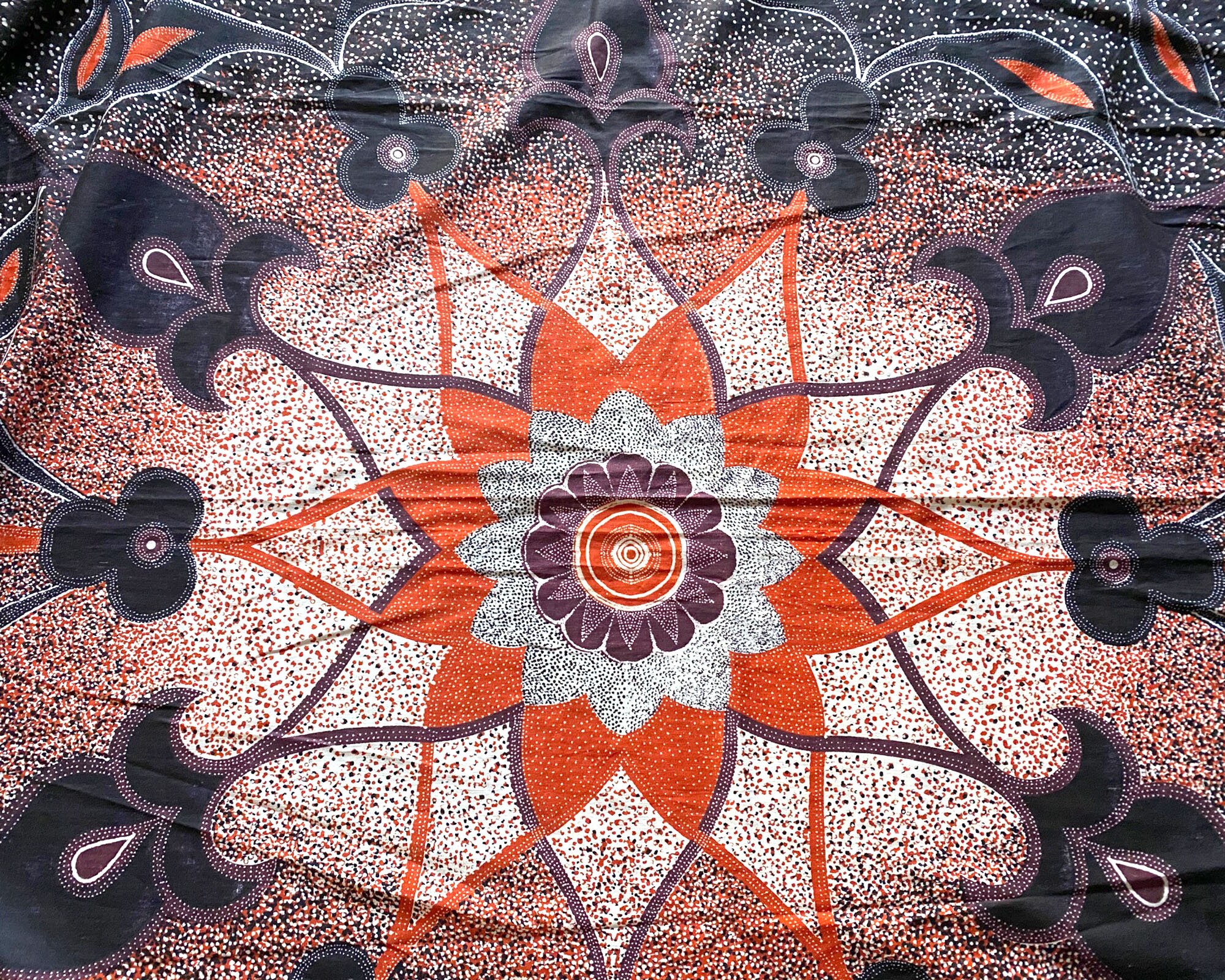 African Kanga Fabric, Vintage Dutch Wax Cotton Fabric, 47 X 70 Inches ...