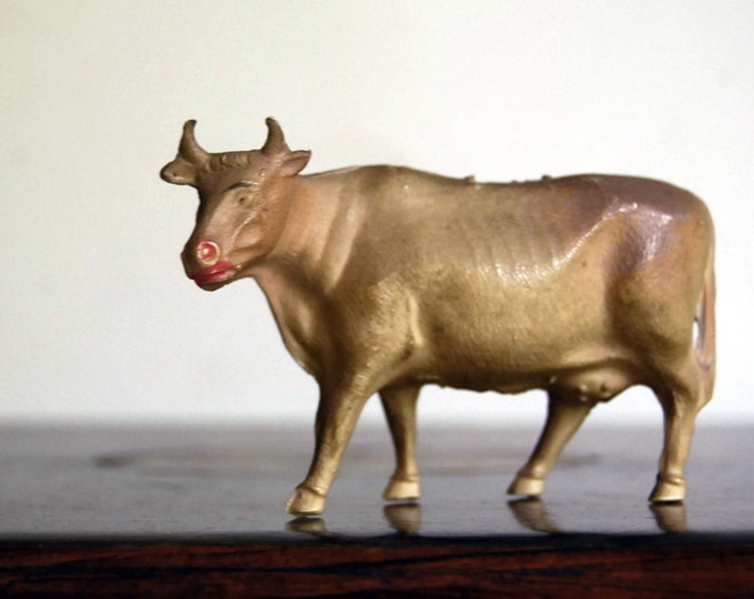 Vintage Cow Figurine, Plastic Animal, Toy Celluloid Cow, Made in United ...