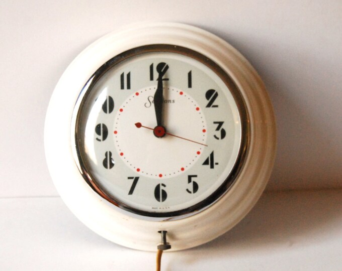 1950s Sessions Wall Clock Vintage Electronic Art Deco Kitchen Clock ...