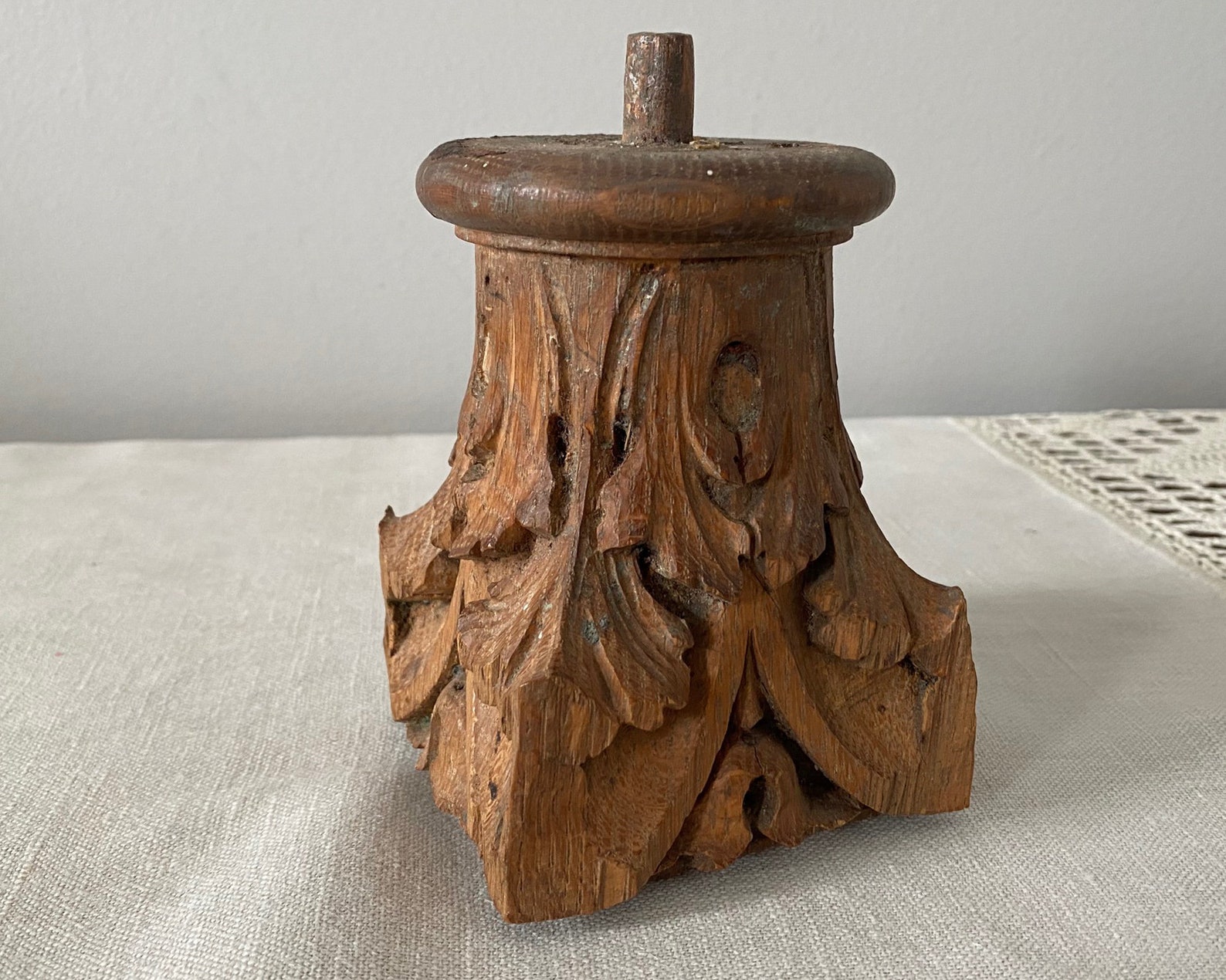 Baroque Hand Carved Wood Corinthian Column Antique - Etsy