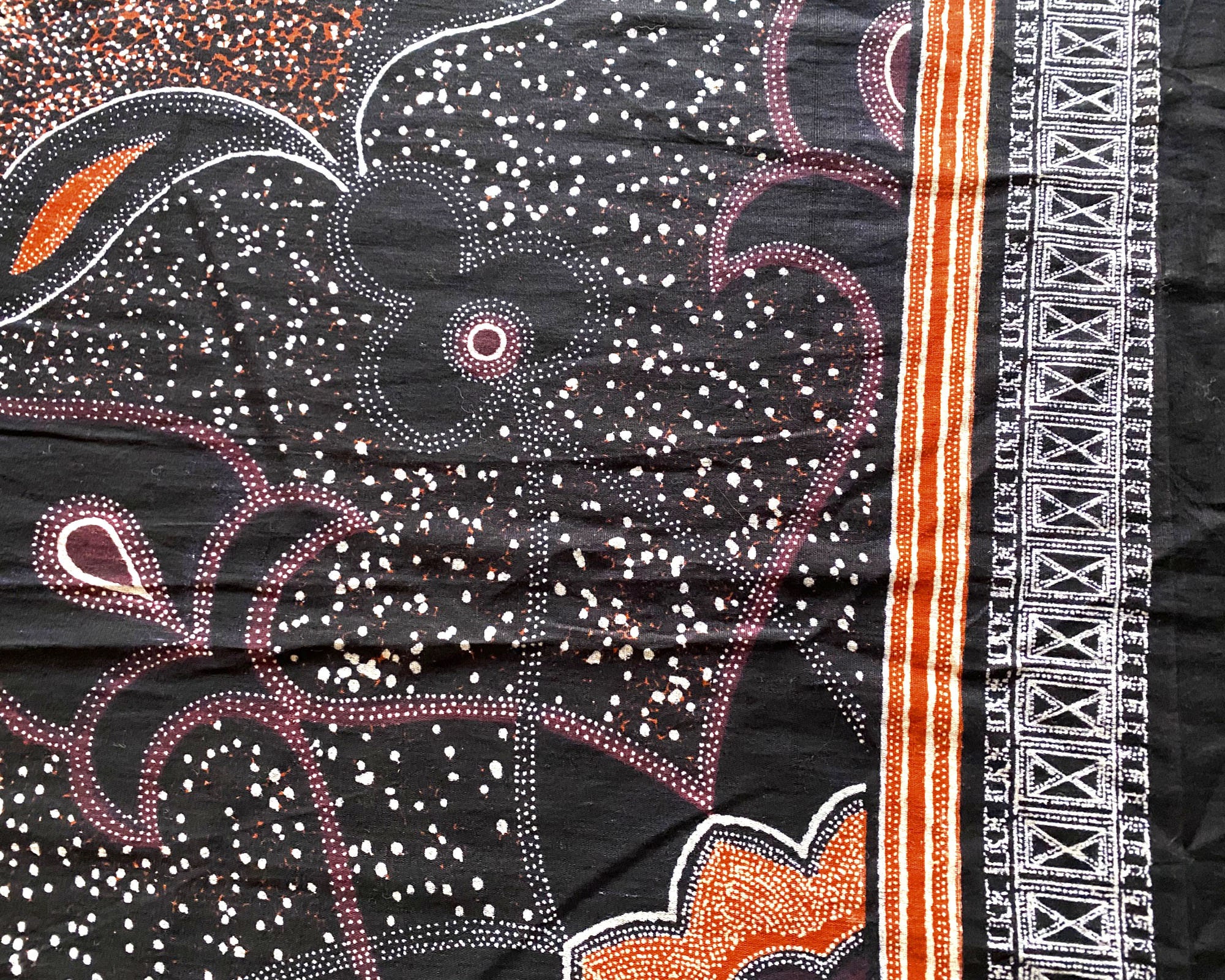 African Kanga Fabric, Vintage Dutch Wax Cotton Fabric, 47 X 70 Inches ...