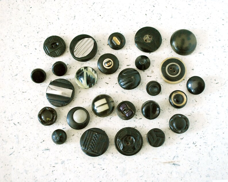 26 Celluloid Tight Top Buttons Vintage Art Deco Buttons - Etsy