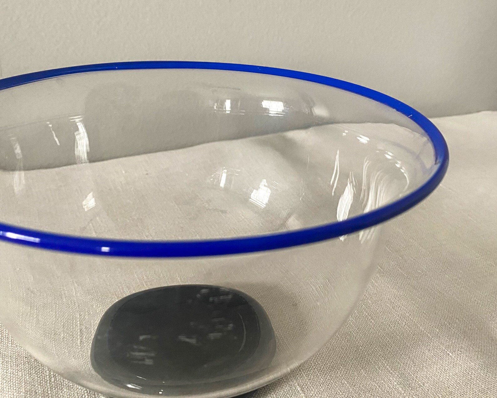 Blown Glass Bowl, Vintage Ibex Glass Studio Hand Blown Glass, Clear ...