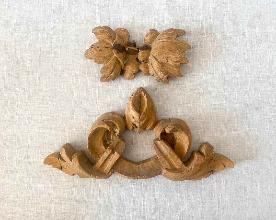 Baroque Wood Carvings, Two Antique Brazilian Carved Wood Architectural ...