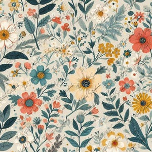 Floral Paper, Scrapbook Paper, Digital, Printable, Junk Journal Vintage ...