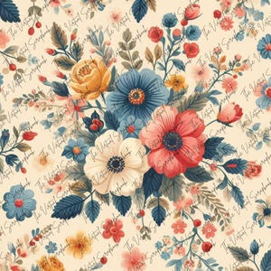 Floral Paper, Scrapbook Paper, Digital, Printable, Junk Journal Vintage ...