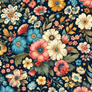 Floral Paper, Scrapbook Paper, Digital, Printable, Junk Journal Vintage ...