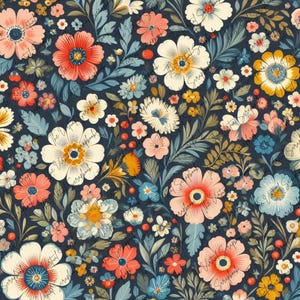 Floral Paper, Scrapbook Paper, Digital, Printable, Junk Journal Vintage ...