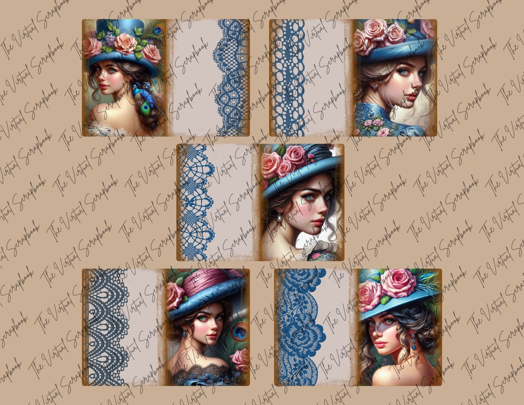 Ladies in Peacock Hats Full Junk Journal Kit Printable Digital ...