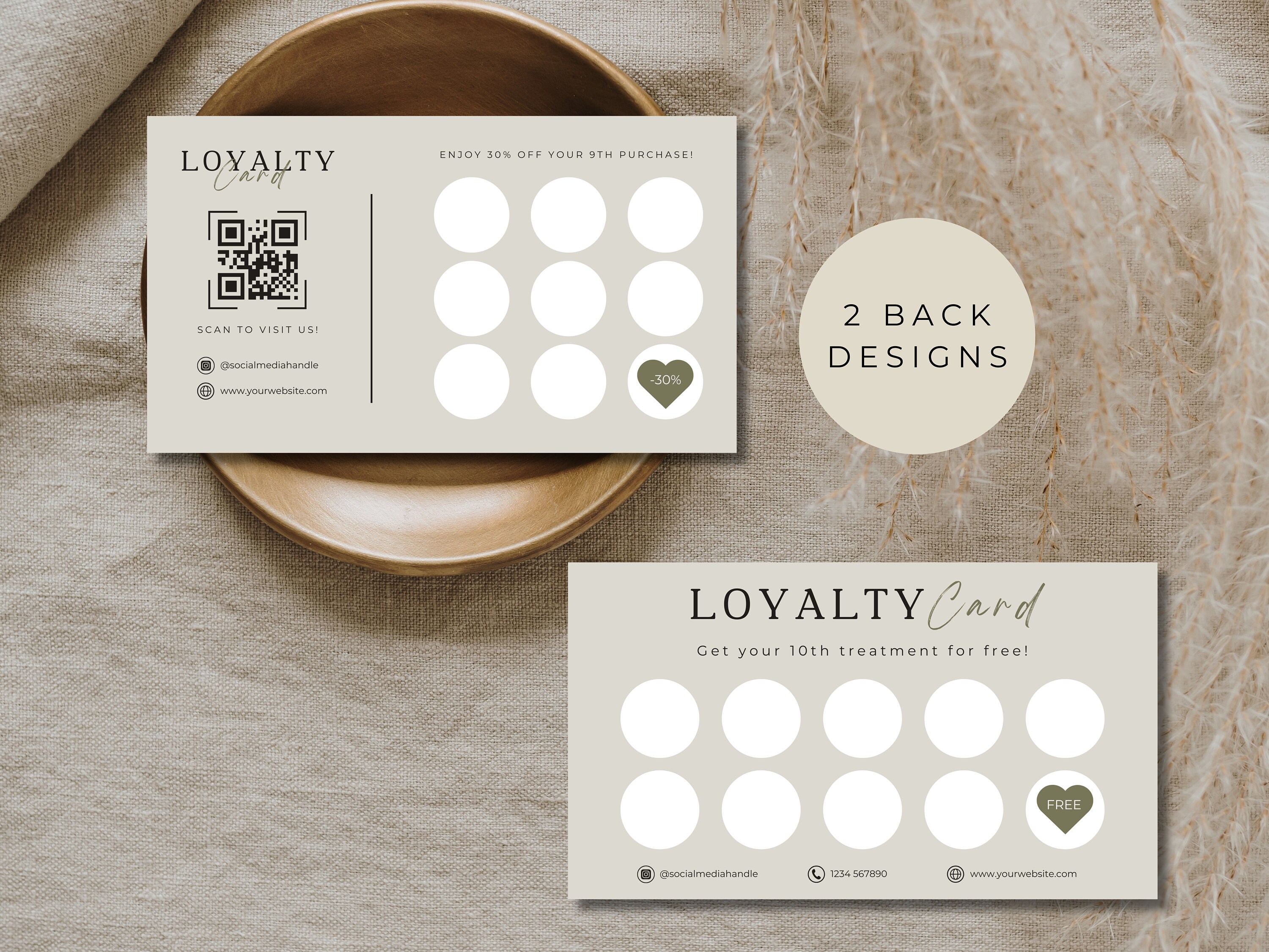 Beauty Salon Loyalty Card Template: Elegant Customer Rewards (canva ...