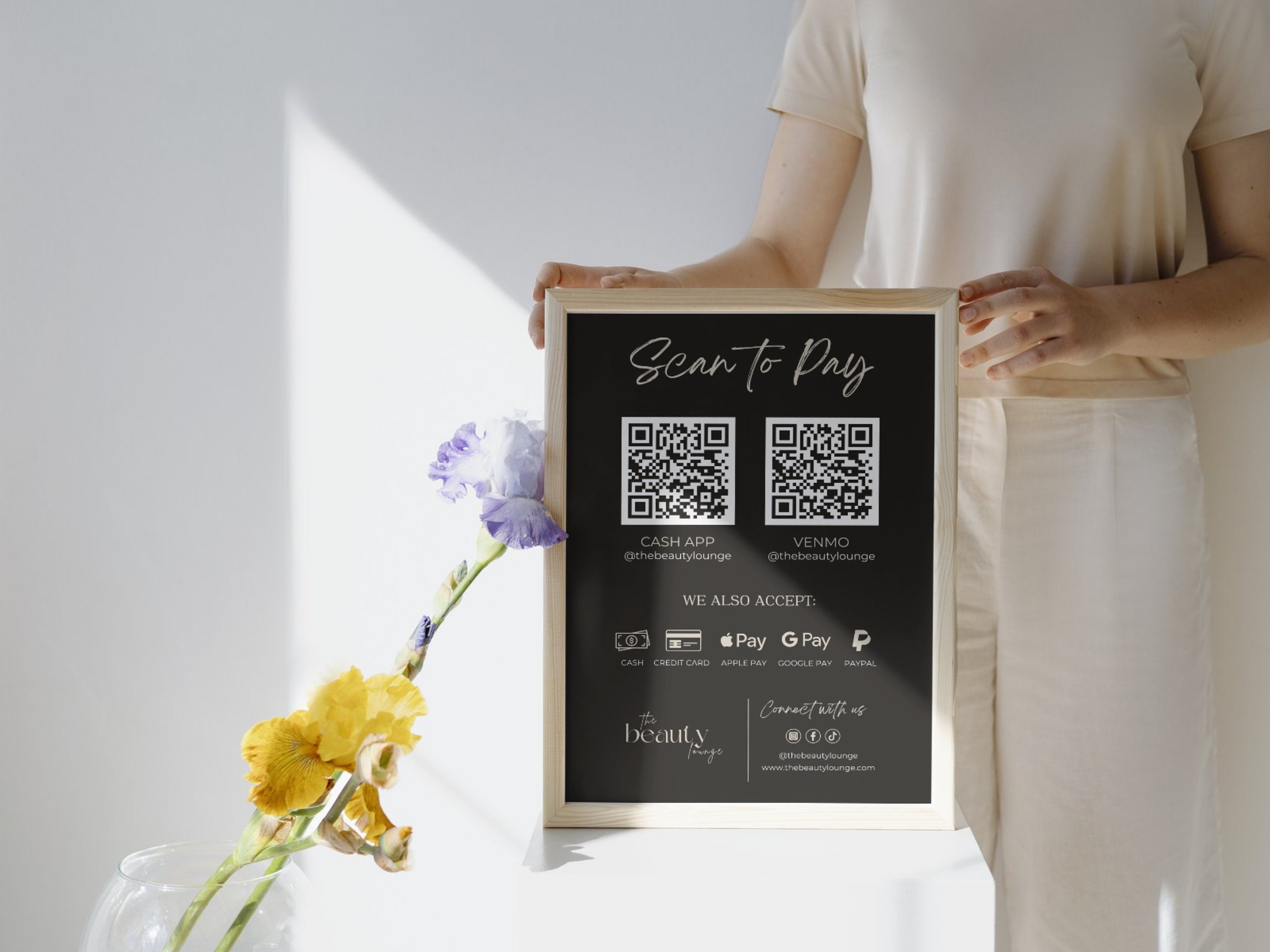 Price List Template | Scan to Pay Sign | QR Code Sign | Pricing List ...