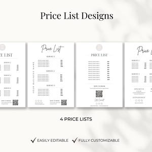 Editable Price List | Scan to Pay Template | QR Code Sign | Beauty ...