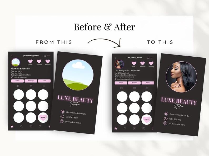 Pink Beauty Loyalty Card | Instagram Business Card | Makeup Artist Hair ...
