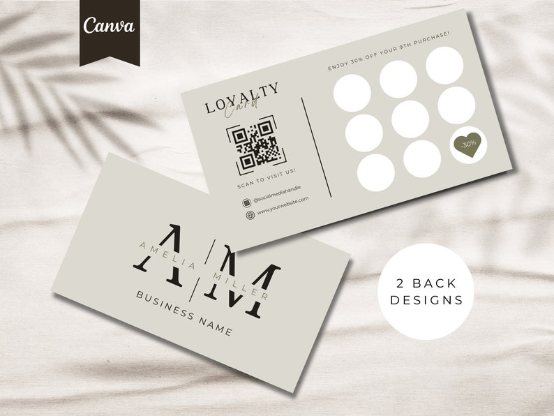 Beauty Salon Loyalty Card Template: Elegant Customer Rewards (canva ...