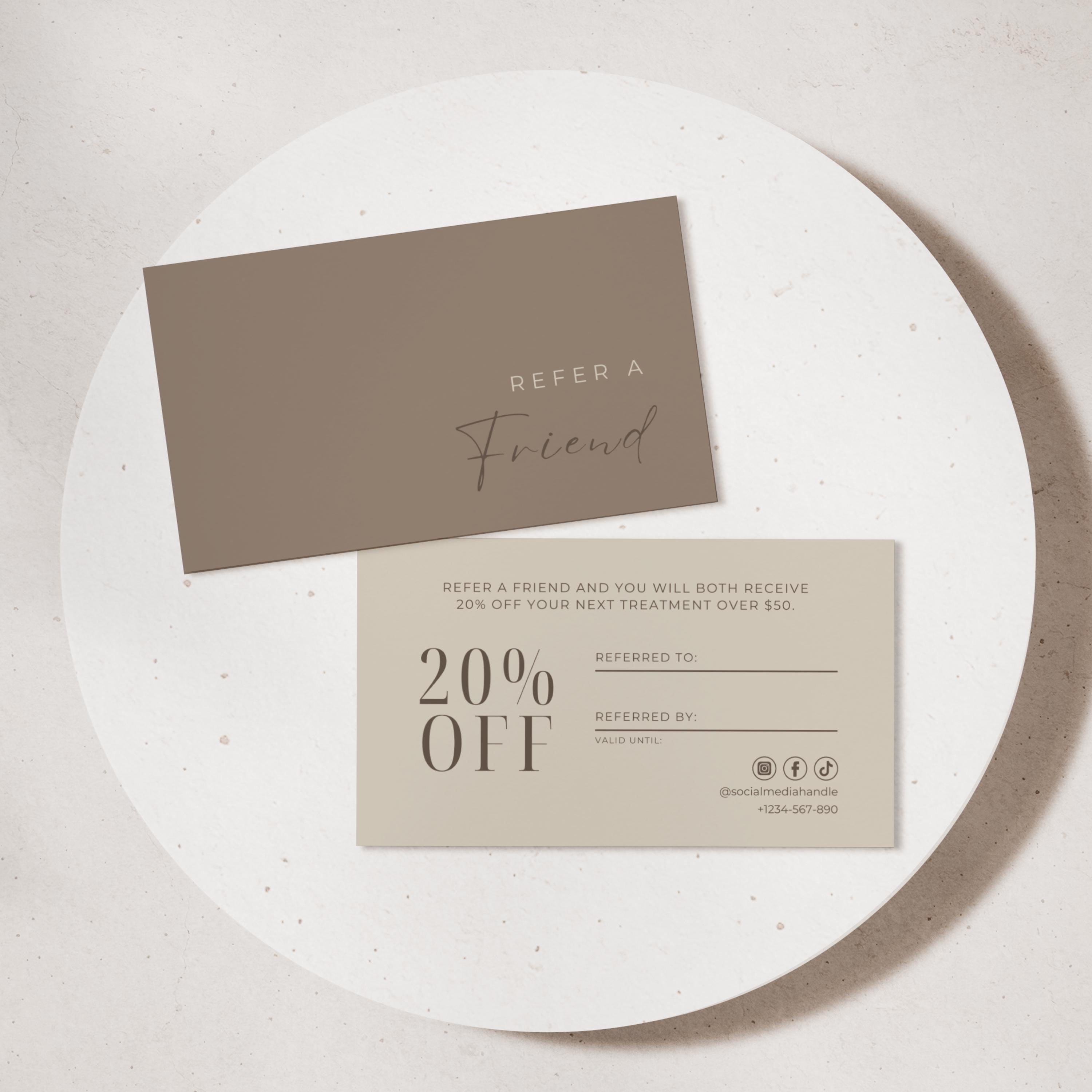 Editable Beauty Salon Client Referral Card Template | refer A Friend ...