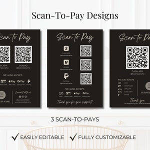 Price List Template Scan to Pay Sign QR Code Sign Pricing List Payment ...