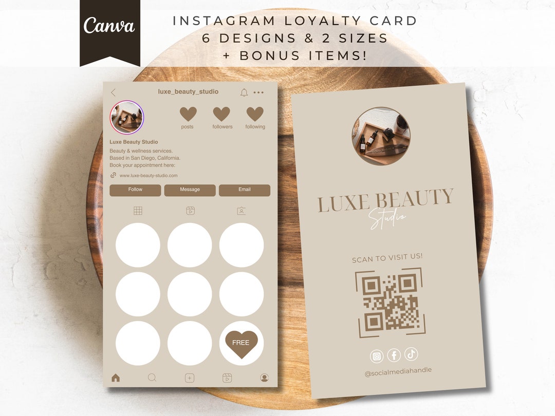 Beauty Loyalty Card Instagram Business Card Loyalty Business Card ...