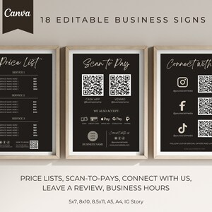 Price List Template Scan to Pay Sign QR Code Sign Pricing List Connect ...