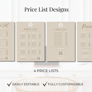 Price List Template Scan to Pay Sign QR Code Sign Pricing List Connect ...