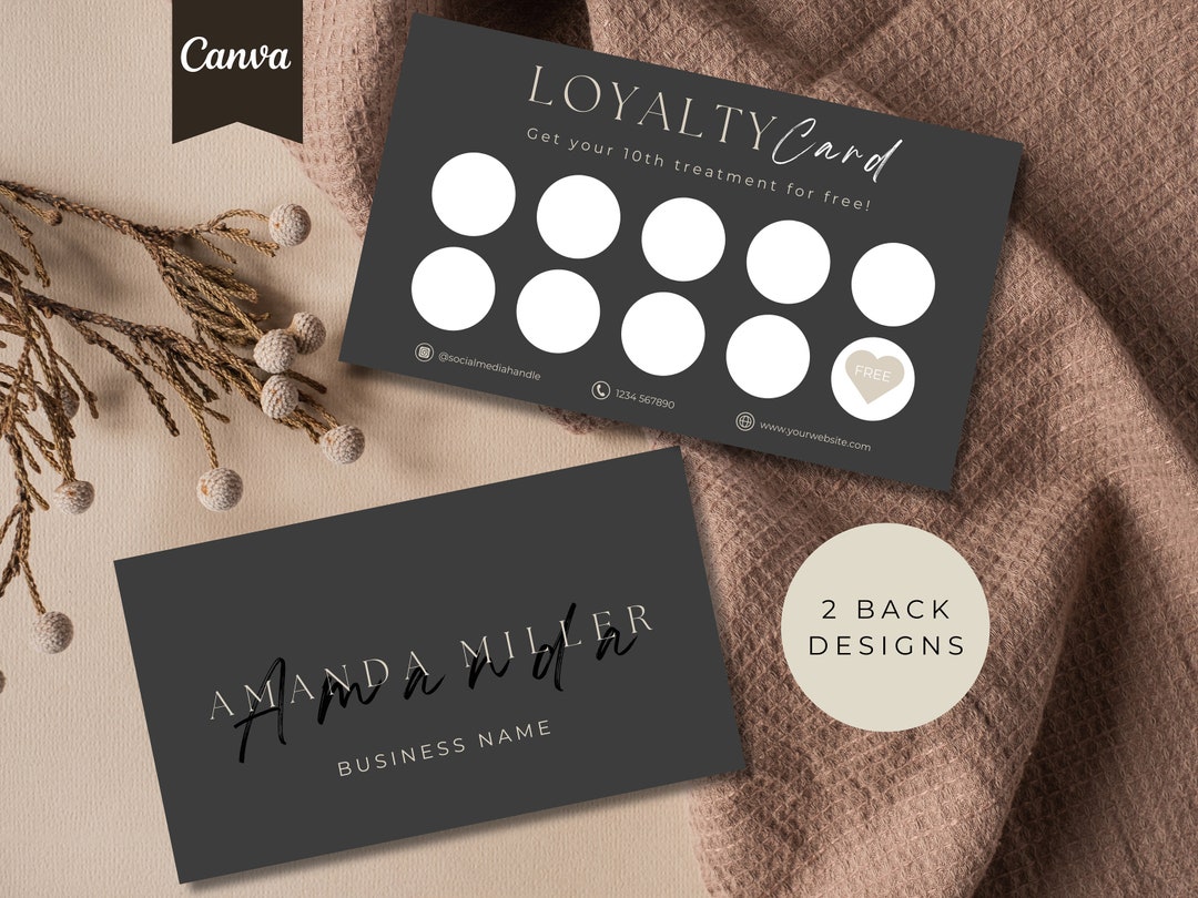 Beauty Hair Salon Loyalty Business Card Template | Customer Rewards ...