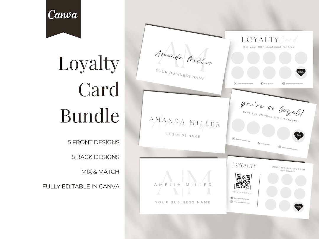Beauty Loyalty Card Loyalty Program Card Salon Loyalty Card Rewards ...