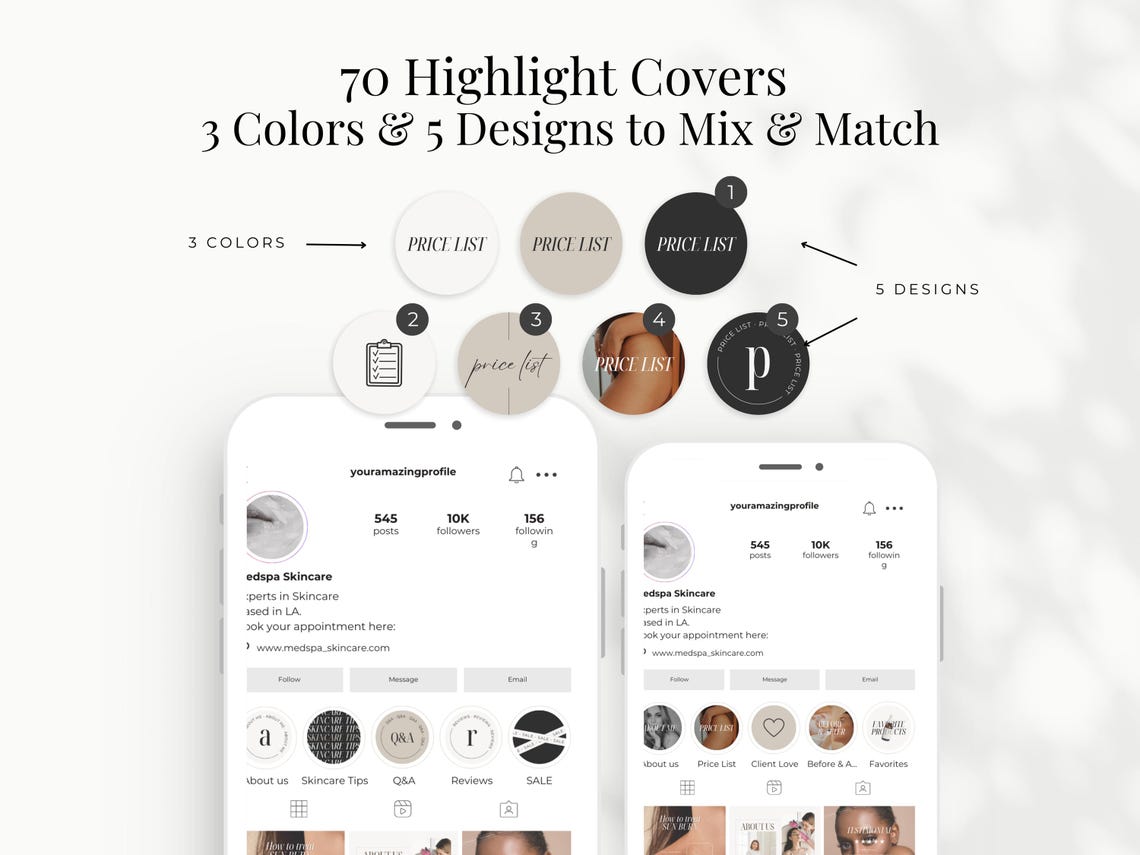 400 Esthetician Skincare Beauty Instagram Story Highlight Covers ...