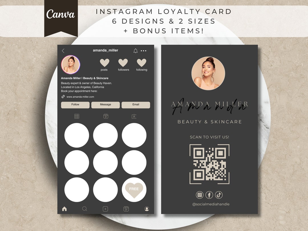 Loyalty Business Card Instagram Business Card Loyalty Program Card ...
