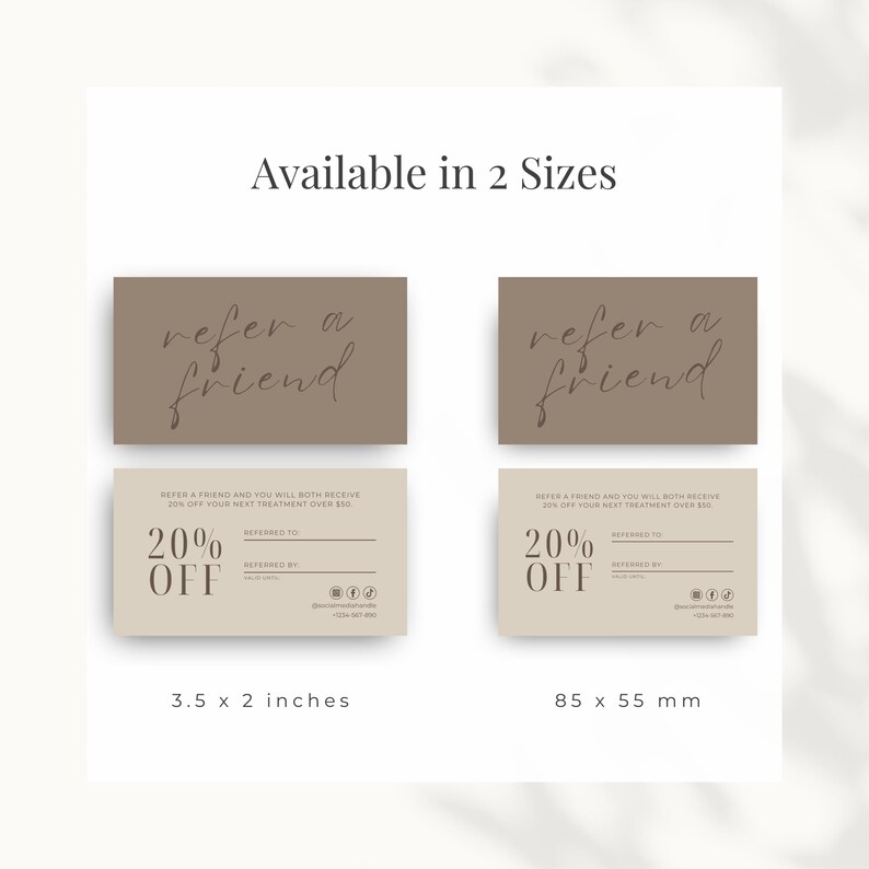Editable Refer a Friend Card Template: Beauty Salon & Spa Loyalty ...
