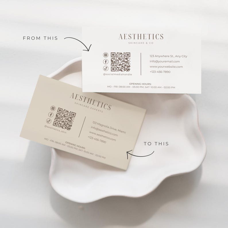 Esthetician Business Card Template | Skincare Med Spa Business Card ...