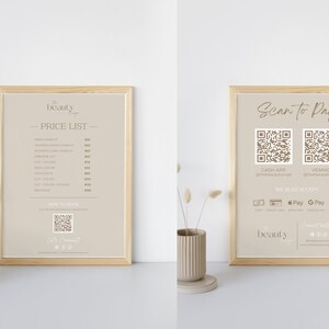 Price List Template | Scan to Pay Sign | QR Code Sign | Pricing List ...