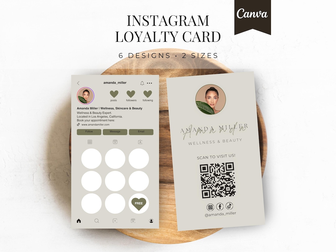 Beauty and Wellness Instagram Loyalty Card Template (digital Download ...