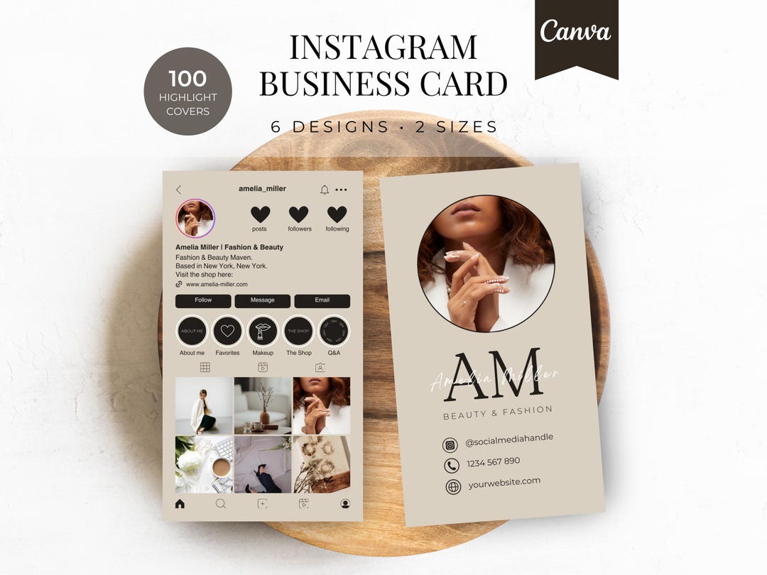 Instagram Business Card Template | Influencer Business Card | IG ...