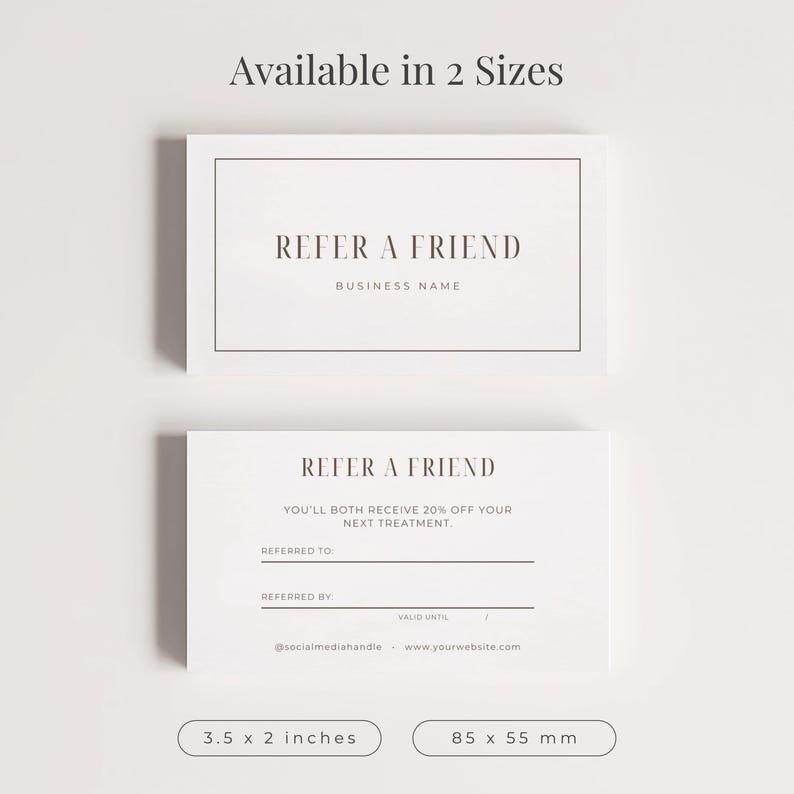 Editable Beauty Refer a Friend Card Template | Esthetician Client ...