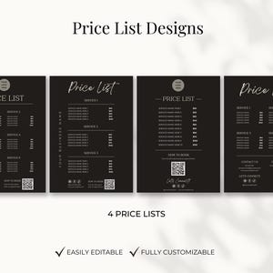 Price List Template | Scan to Pay Sign | QR Code Sign | Pricing List ...