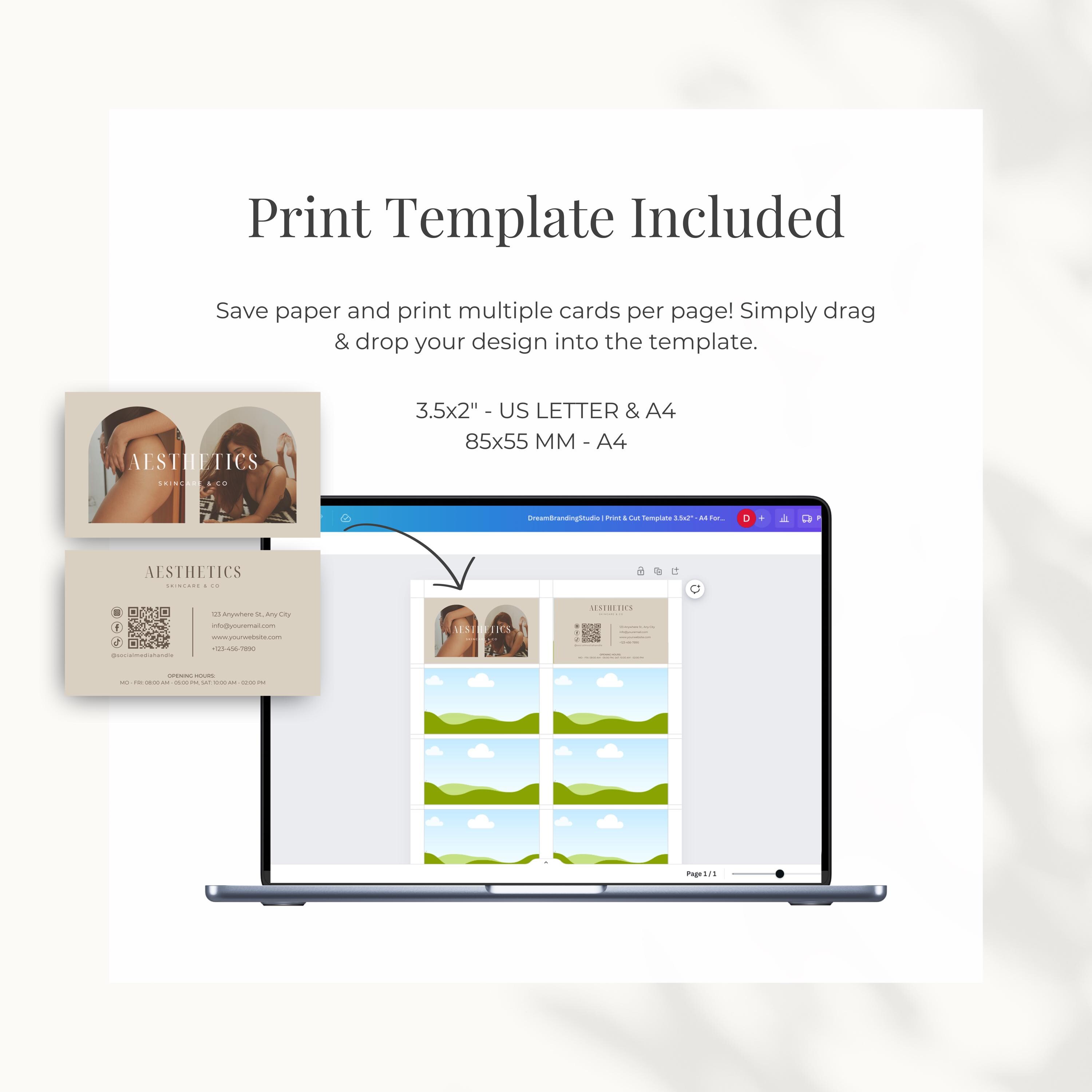 Esthetician Business Card Template | Skincare Med Spa Business Card ...