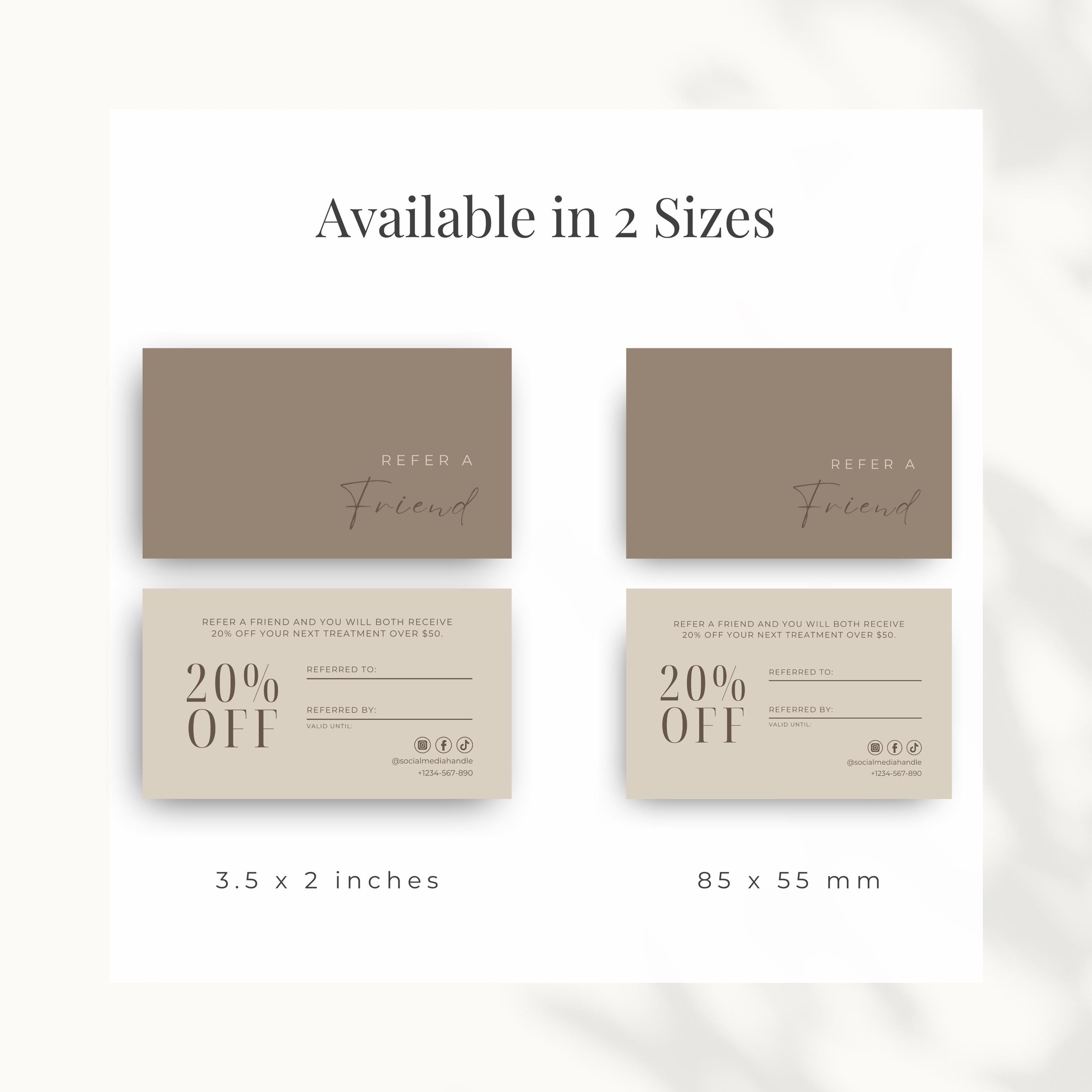 Editable Beauty Salon Client Referral Card Template | refer A Friend ...